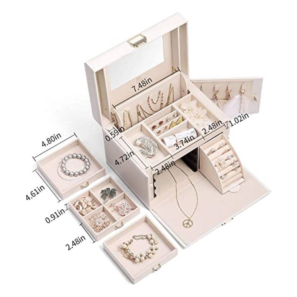 Three Layers Mirrored Jewelry Box Organizer Case By Momentum ...