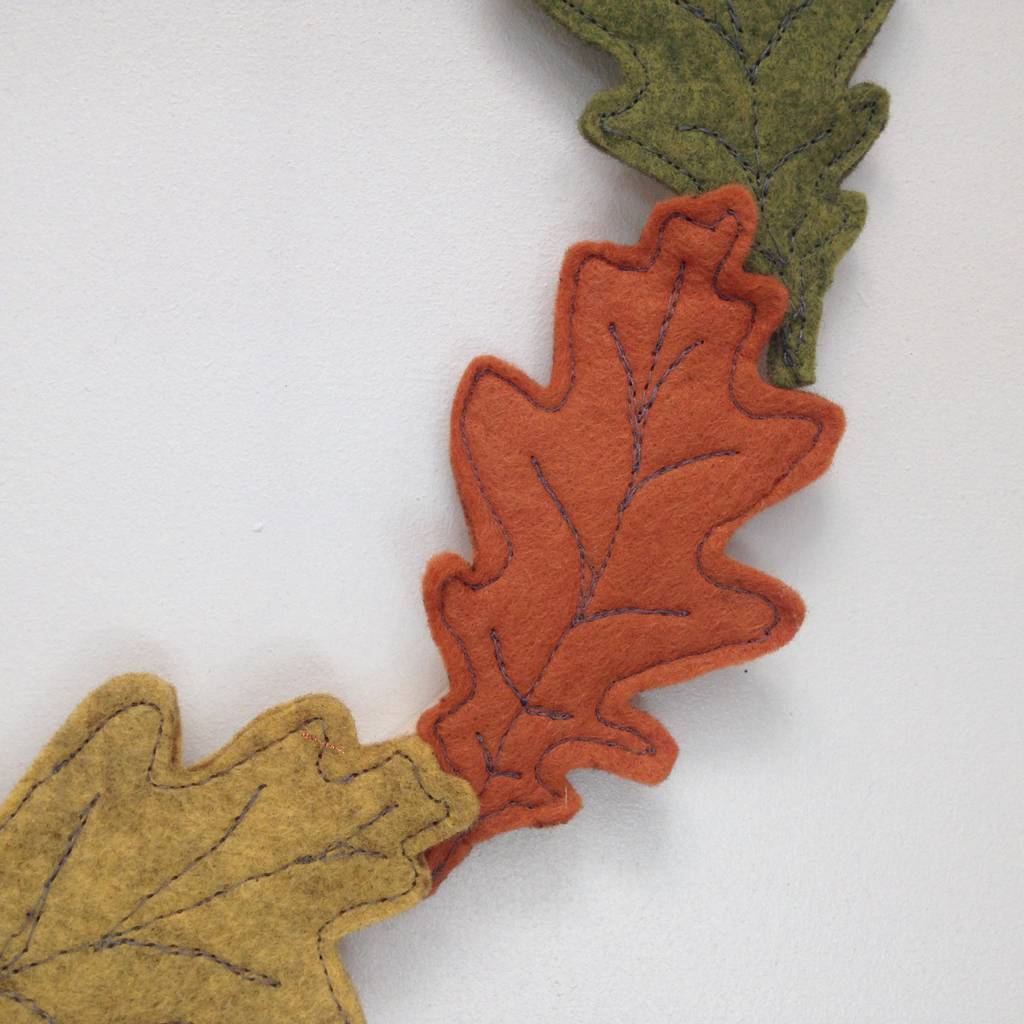 embroidered felt autumn leaf wreath by pins and needles ...