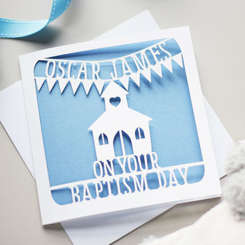 personalised baptism card by whole in the middle | notonthehighstreet.com