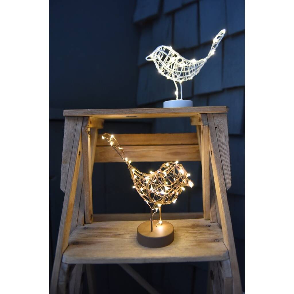 Sparkle And Shine Robin LED Decoration White Or Copper By Distinctly ...