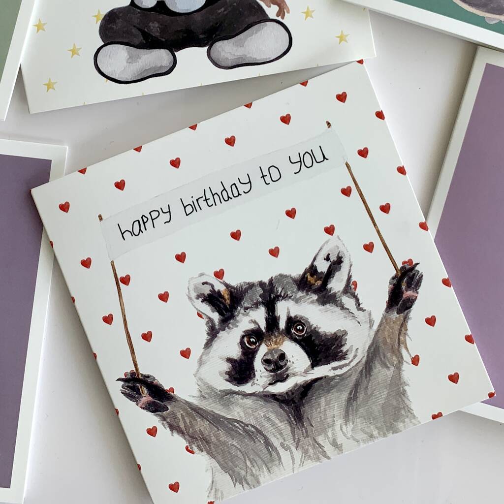 Raccoon Birthday Card By lil wabbit | notonthehighstreet.com
