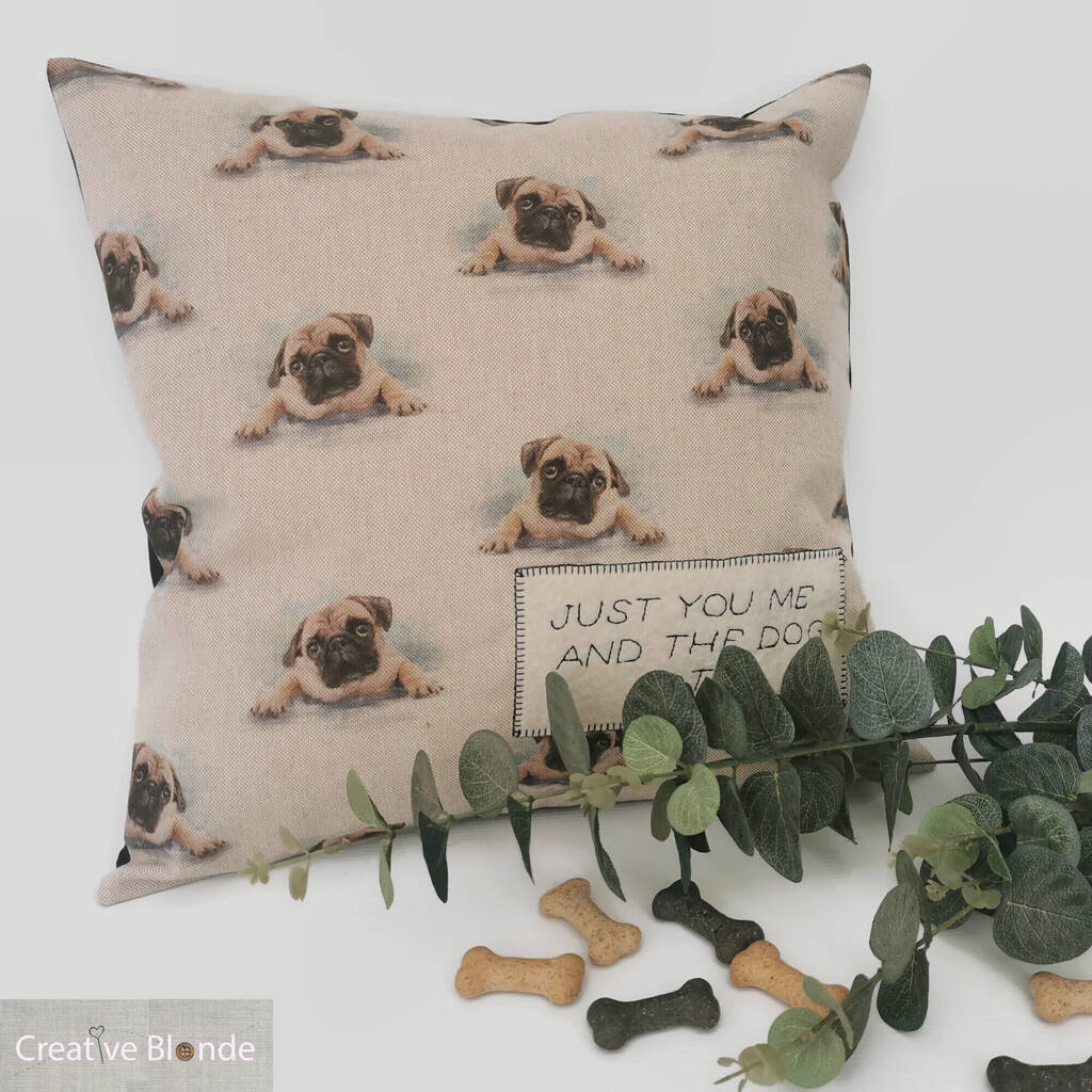 Personalised Custom Pug Cushion, Pet Memorial Gift By CreativeBlonde ...