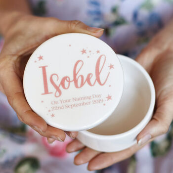 girl’s / boy’s personalised christening keepsake box by kate charlton ...