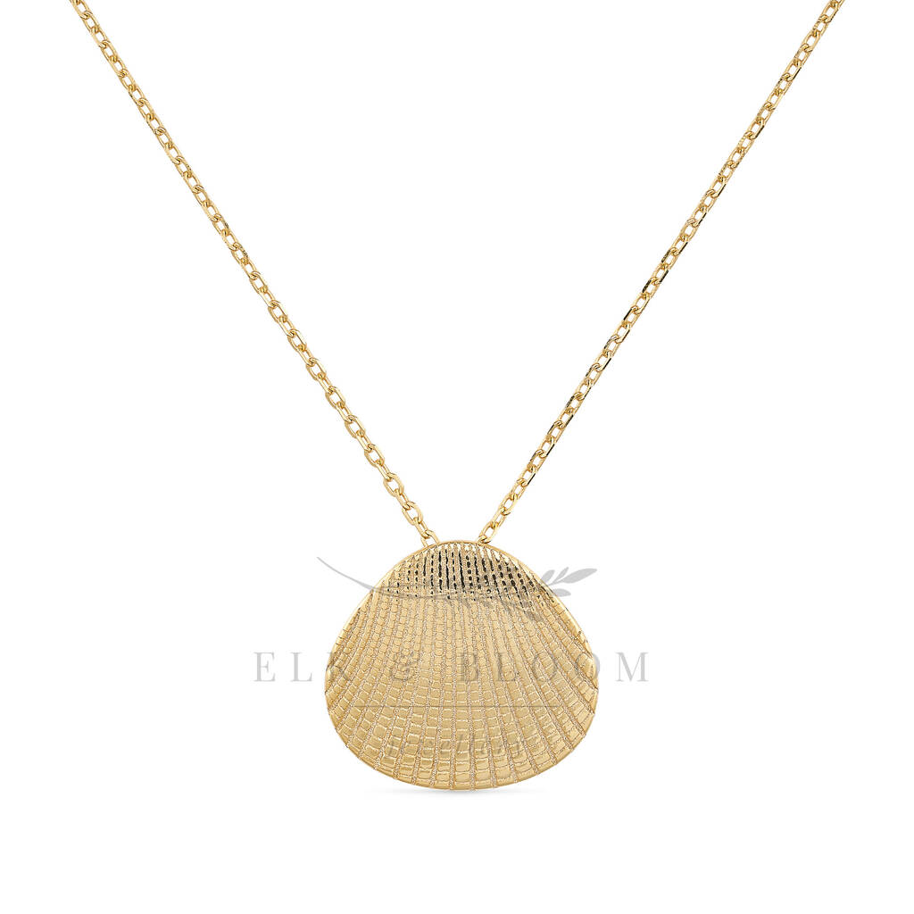 Dainty 18 K Gold Shell Ocean Clam Necklace By Elk & Bloom ...