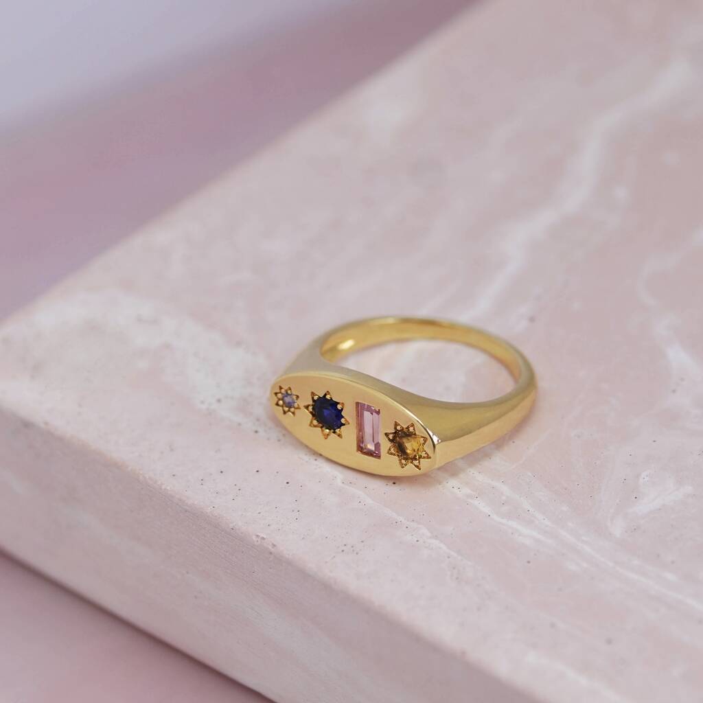Midnight Gemstone Signet Ring By Junk Jewels | notonthehighstreet.com