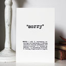 Sorry Card By Made By B | notonthehighstreet.com