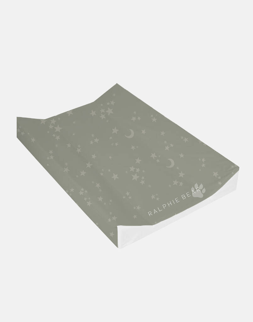 Starry Night Sage Anti Roll Wedge Changing Mat By Ralphie Bear