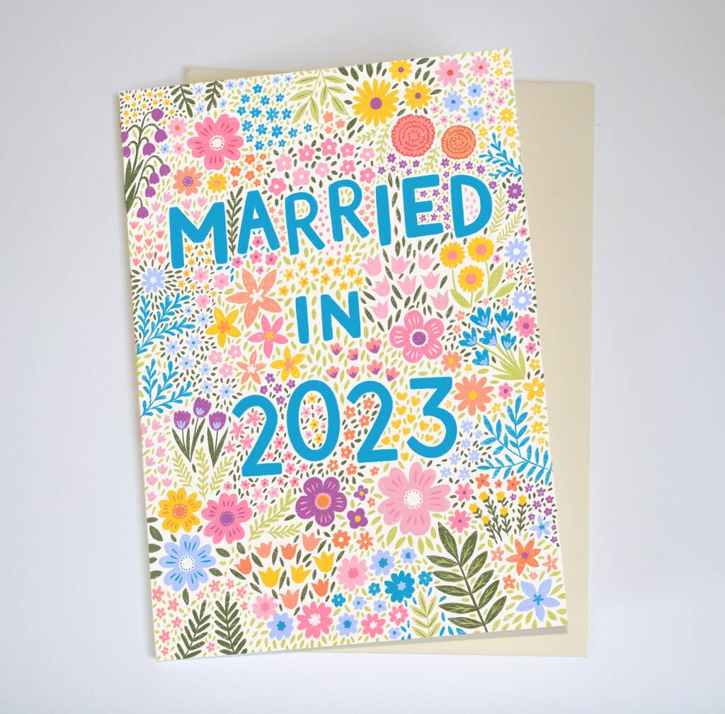Married In 2023 Floral Wedding Card By Emma Randall ...