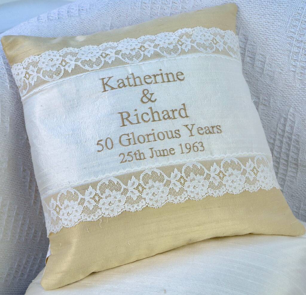 Golden Wedding Cushion By Tuppenny House Designs | notonthehighstreet.com