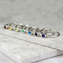 Genuine Gemstone Silver 4mm Stacking Ring By Alison Moore Designs | notonthehighstreet.com