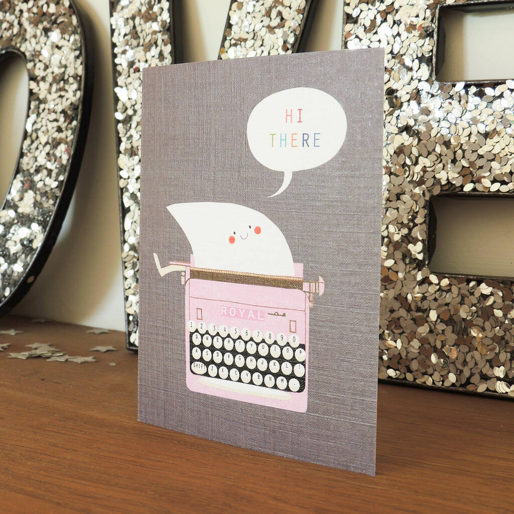 Mini Typewriter Greetings Card By Kali Stileman Publishing