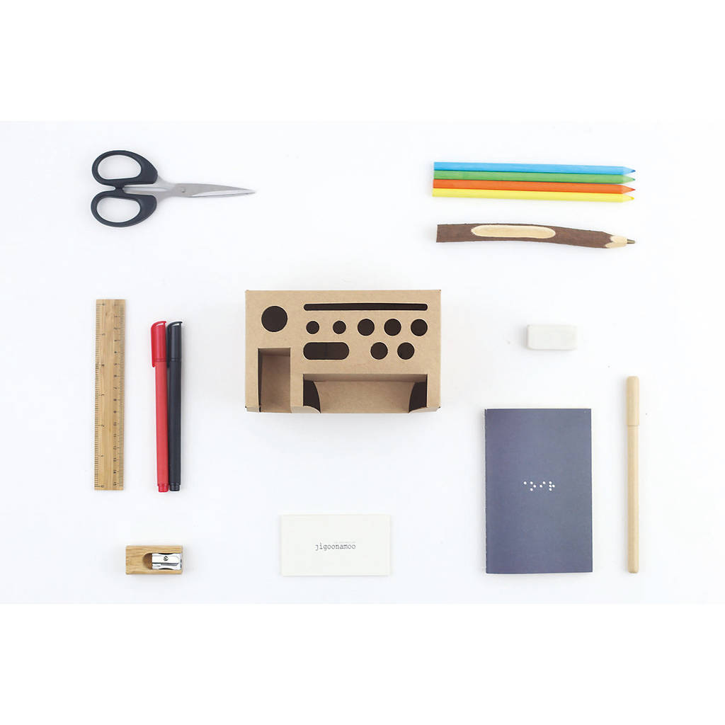 diy paper desk tidy box by toothpic nations | notonthehighstreet.com