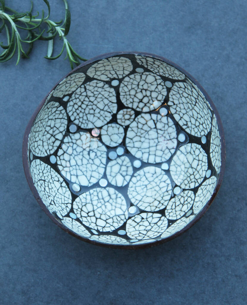 Cracked Eggshell Pattern Coconut Shell Snack Bowl By Lotus Direct ...