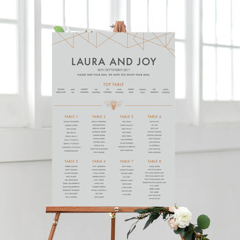 geometric table plan by rodo creative | notonthehighstreet.com