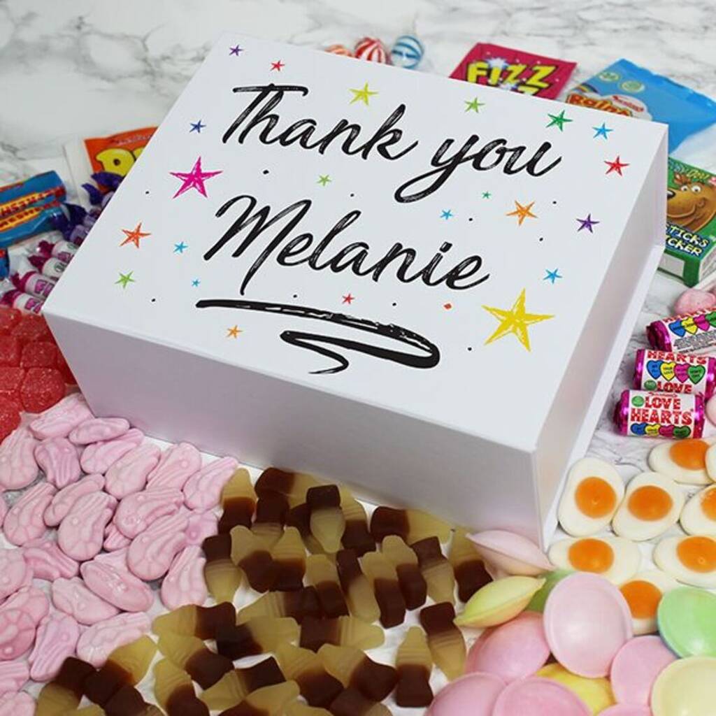 Personalised Thank You Sweet Box By Uniqueful