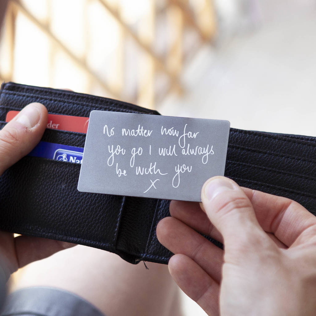 Personalised Handwriting Wallet Card By Clouds And Currents ...