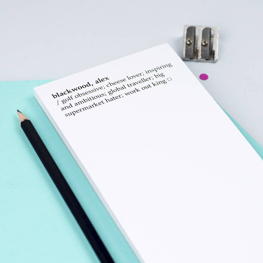 Personalised Dictionary Definition Notepad By XOXO Notonthehighstreet Personalised Dictionary Definition Notepad By XOXO Notonthehighstreet