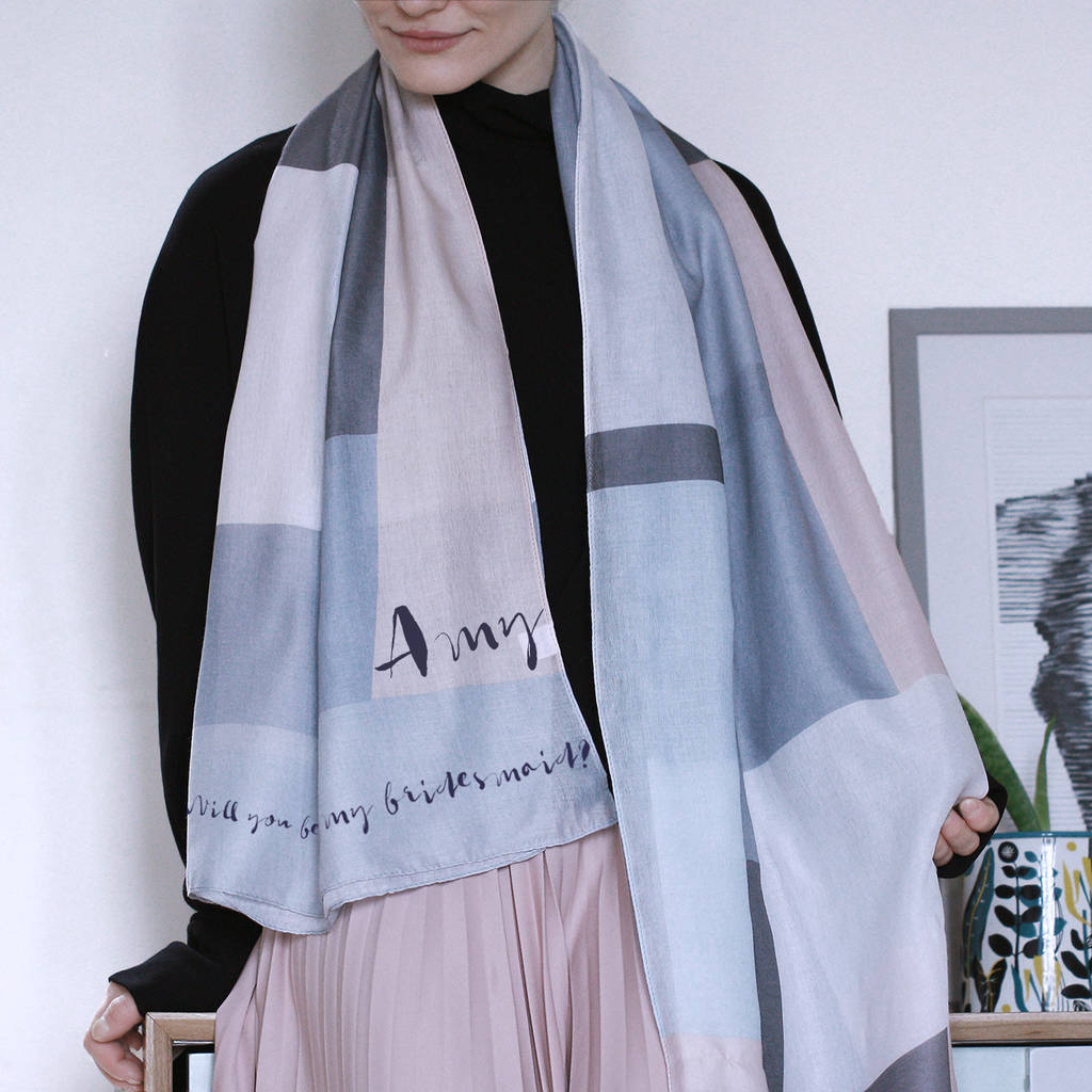 personalised colour block print scarf by studio hop ...
