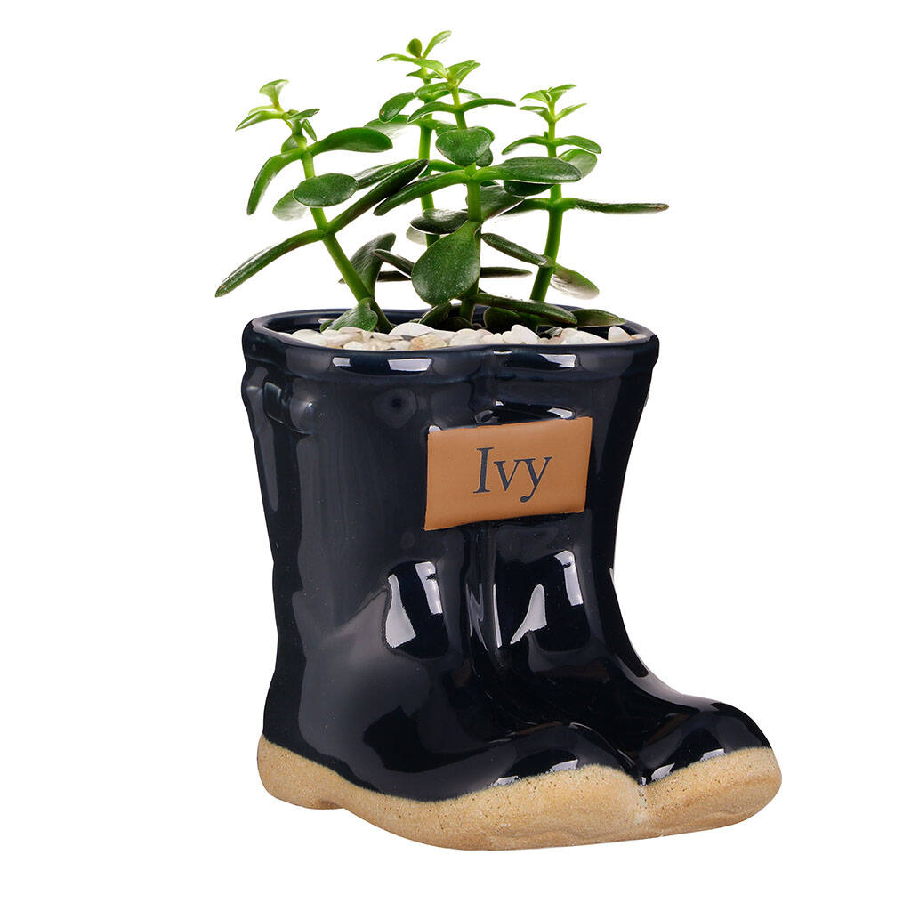 Personalised Welly Boot Garden Seedling Planter By Dibor ...