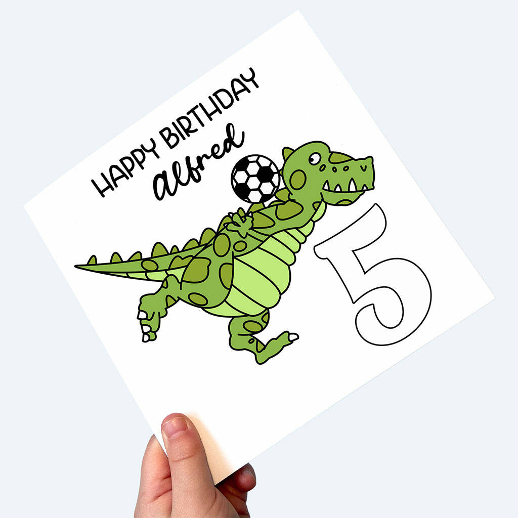Personalised Dinosaur 5th Birthday Card By Little Foxglove 
