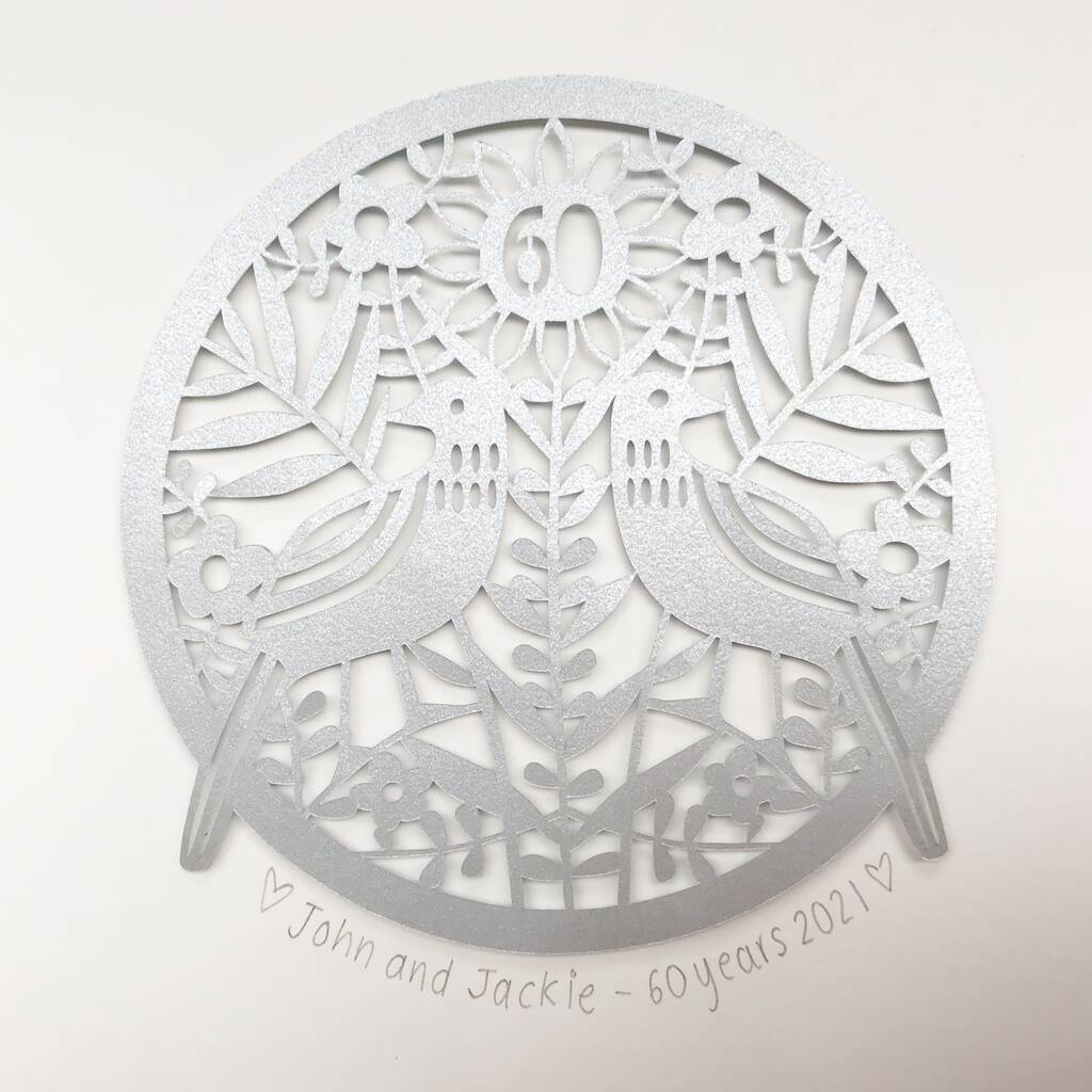 Personalised 60th Wedding Anniversary Paper Cut By Caroline Rees ...