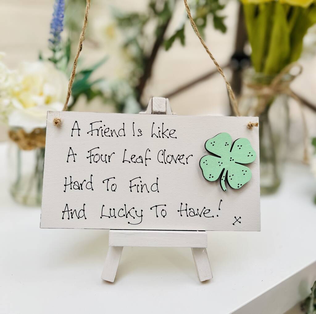 Friends Four Leaf Clover Card Alternative Sign By Craft Heaven Designs ...
