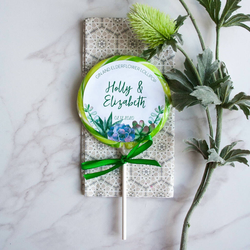 Succulent Theme Wedding Favour Giant Lollipops By Holly's Lollies ...