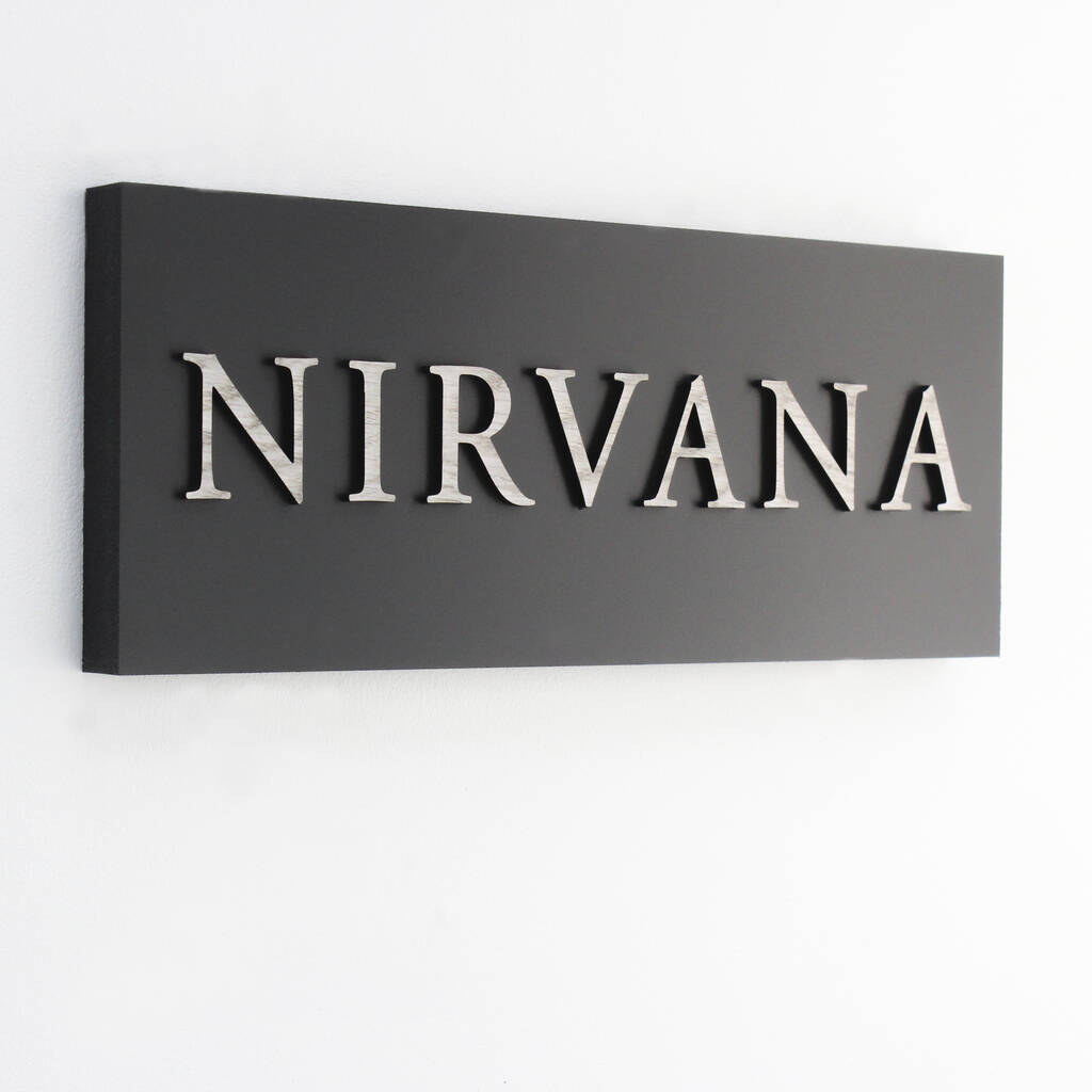 Personalised House Sign With Wood Effect Lettering By Mac and lilly