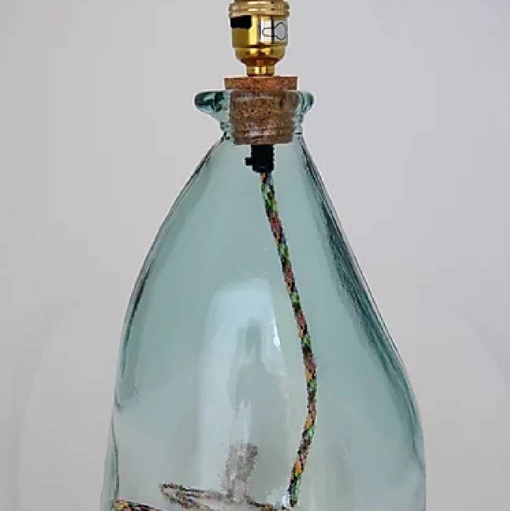 Recycled Glass Lamp | 42cm Blown Glass | Six Colours By The Recycled ...