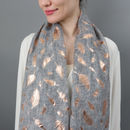 Personalised Rose Gold Feather Print Scarf By Studio Hop ...