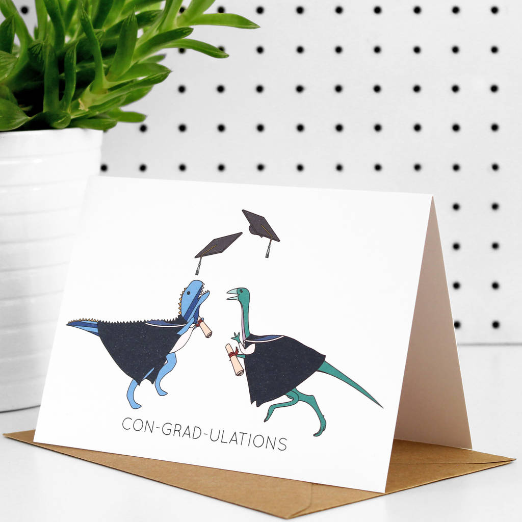 dinosaur graduation greeting card by charlotte filshie ...