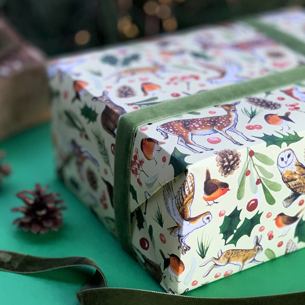 Woodland Animals Christmas Gift Wrap By Alexia Claire ...