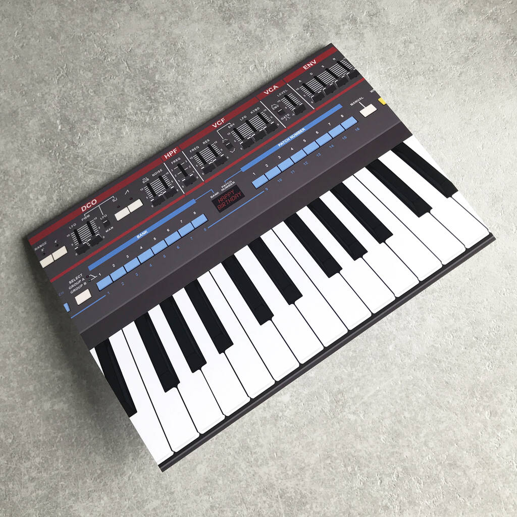 Synth Keyboard Birthday Card | Music Greetings Card By Thirty Forest ...