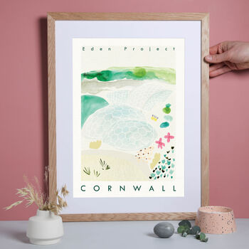 Eden Project, Cornwall Landmark Travel Print By Holly Francesca ...