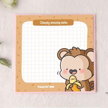 Cute Monkey Sticky Notes By Toastedink