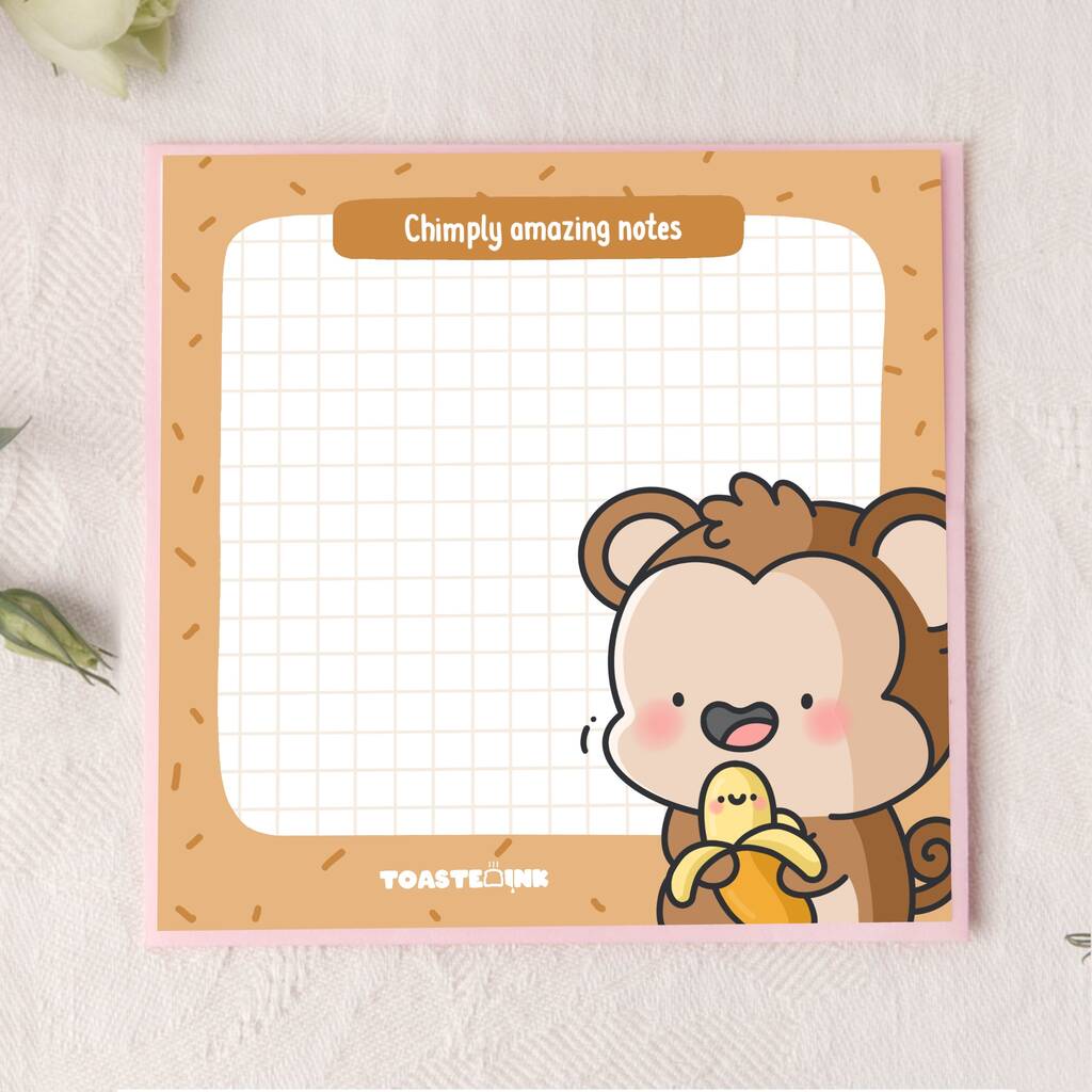 Cute Monkey Sticky Notes By Toastedink