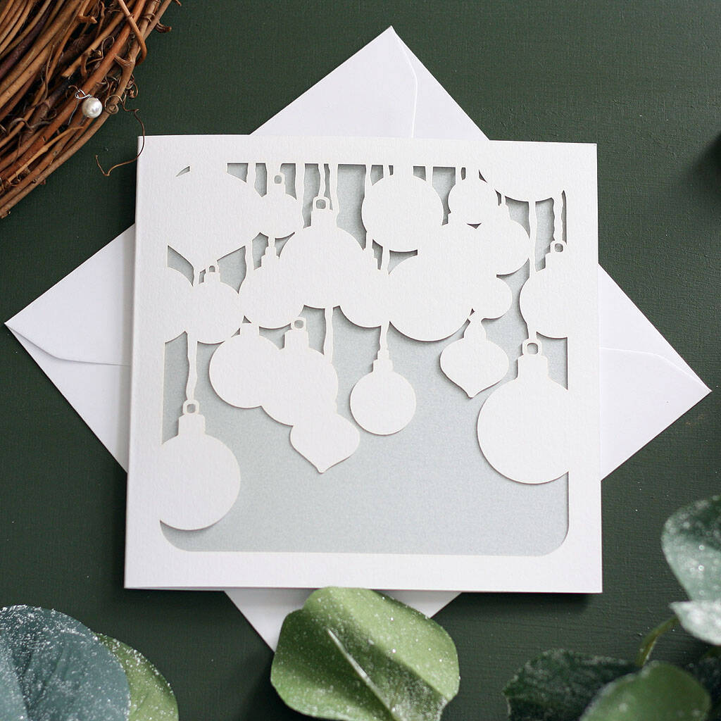 Baubles Papercut Christmas Card By Whole In The Middle ...