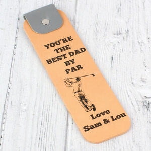Best Dad By Par Personalised Leather Golf Bookmark By Petiquette