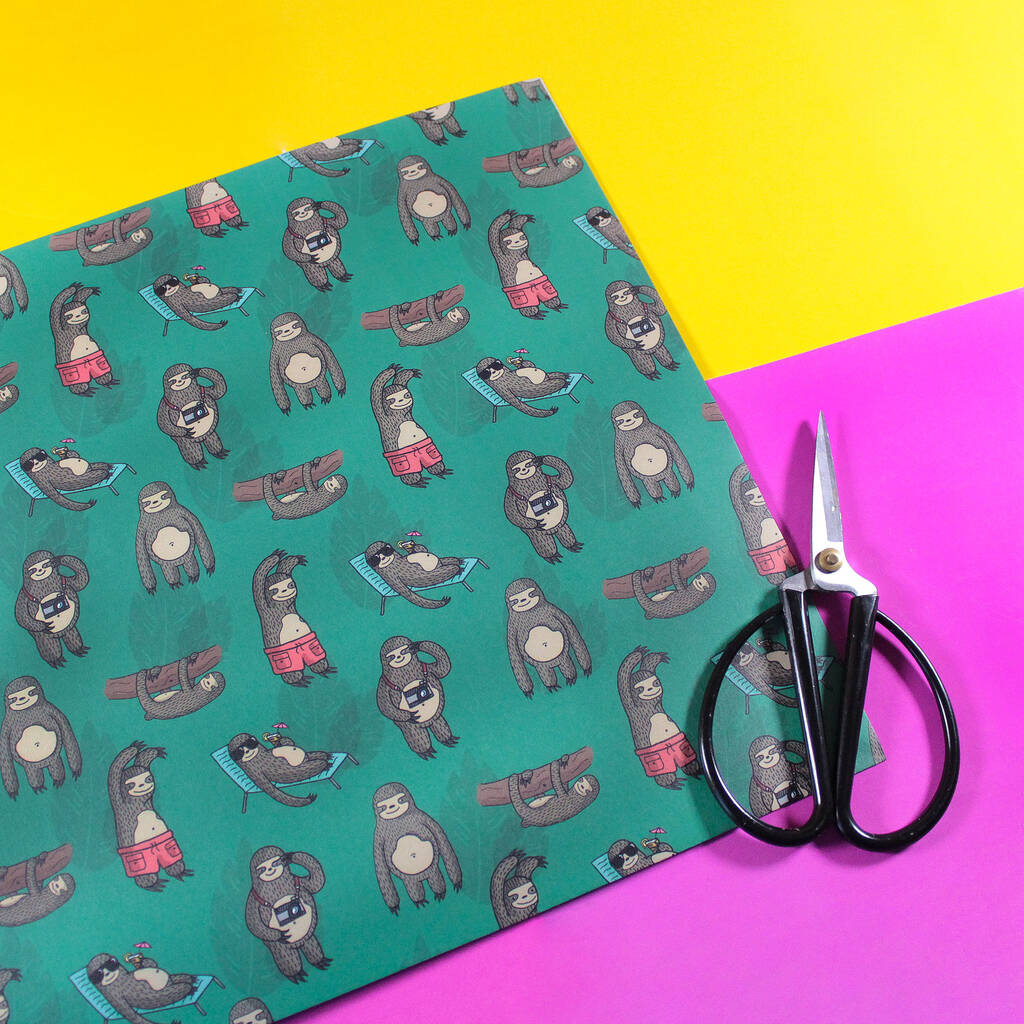Sloth Wrapping Paper For Any Occasion 66cm X 48cm By Bronte Laura ...