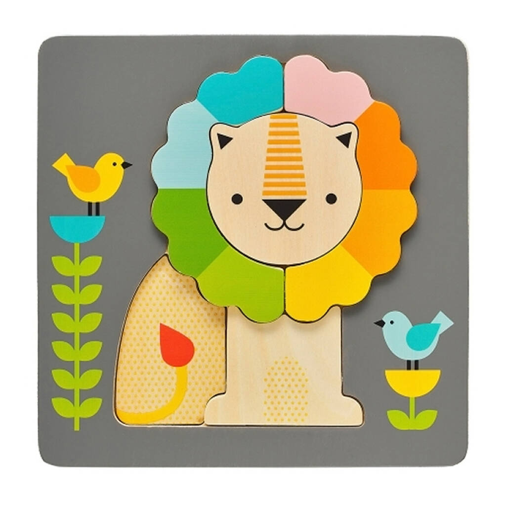 Eco Friendly Chunky Wooden Lion 3D Puzzle By Little Baby Company eco-friendly-chunky-wooden-lion-3d-puzzle-by-little-baby-company