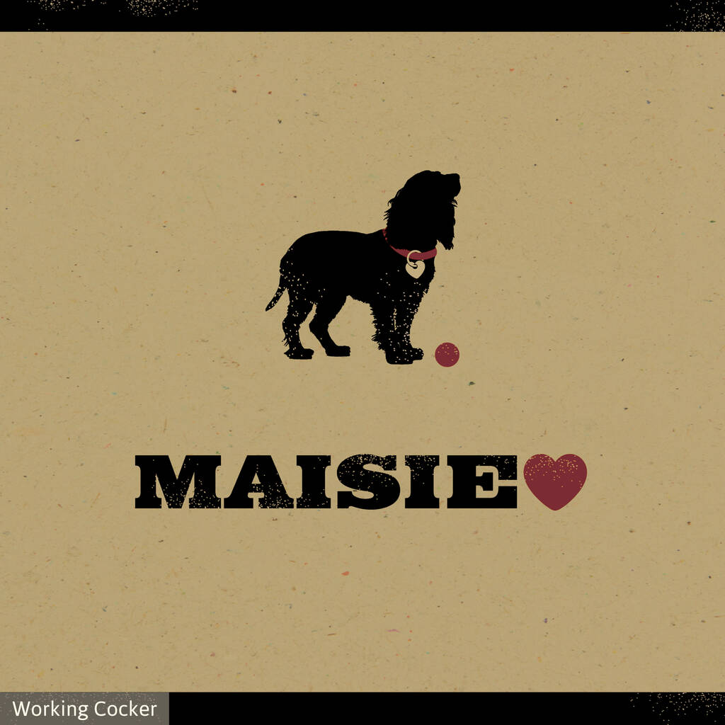 personalised working or show cocker spaniel gift print by the typecast ...