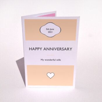 Personalised Anniversary Stripe Anniversary Card By Clean Design ...