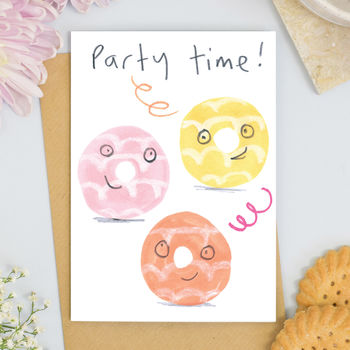 Party Time Birthday Card Party Rings Biscuits Card By Jo Clark Design ...