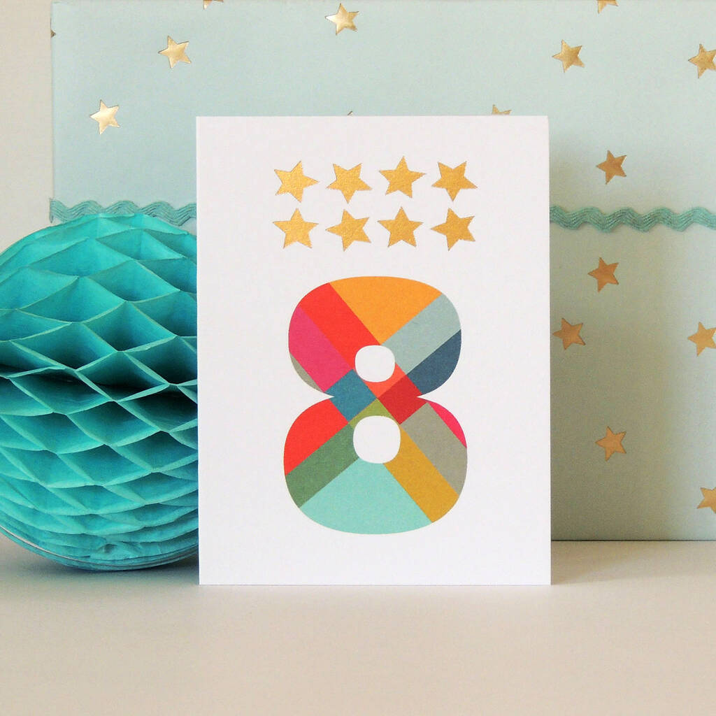 Mini Gold Star Number Eight Card By Kali Stileman Publishing ...