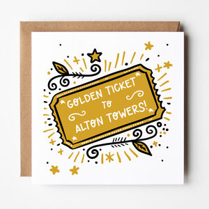 Personalised Golden Ticket Card By Lunella