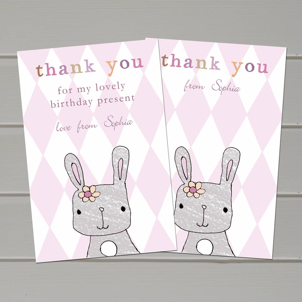 personalised bunny thank you cards by molly moo designs ...