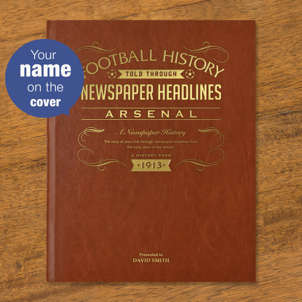 Arsenal Personalised Football Gift Newspaper Book By Historic ...