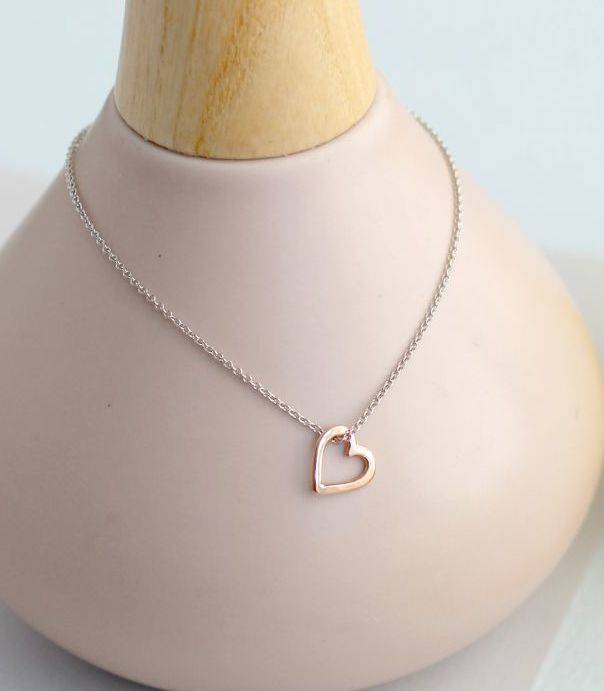 9ct Gold Heart And Tag Necklace By Posh Totty Designs ...