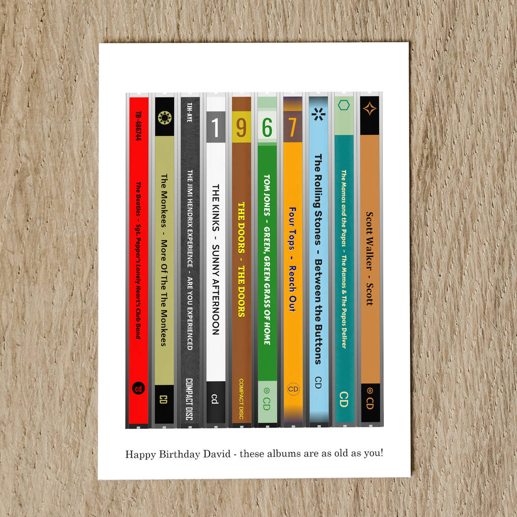 Personalised Birthday Card Year You Were Born CD Music By elevencorners ...