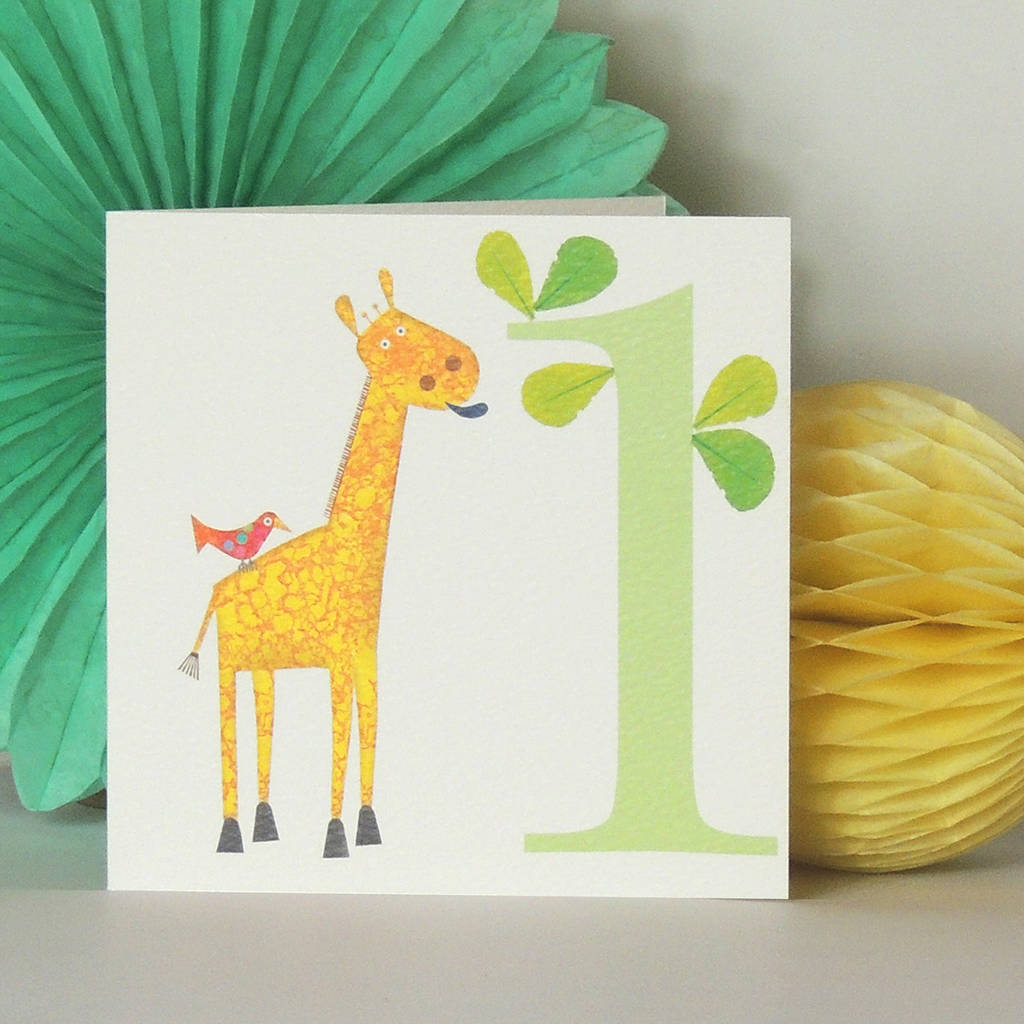 one giraffe birthday card by kali stileman publishing ...